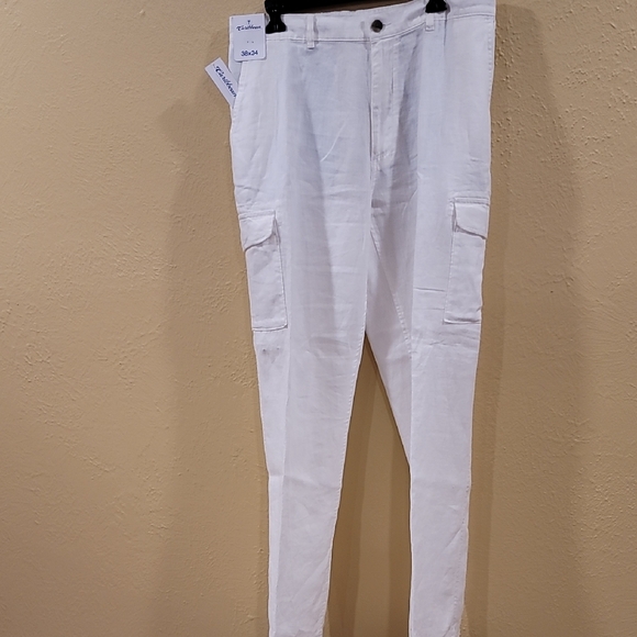 Caribbean Joe | Pants | Nwt Mens White Linen Cargo Pants 38x34 | Poshmark